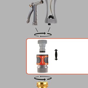 GARDENA 18270-81 5-Piece Quick Connect Hose Fittings: Versatile Garden Hose Quick Connect Kit for 5/8 Inch or 1/2 Inch Hose - Ideal for Garden Hoses, Sprinklers, Spray Nozzles, and Accessories.