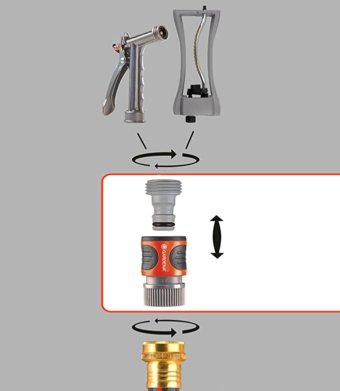 GARDENA 18270-81 5-Piece Quick Connect Hose Fittings: Versatile Garden Hose Quick Connect Kit for 5/8 Inch or 1/2 Inch Hose - Ideal for Garden Hoses, Sprinklers, Spray Nozzles, and Accessories.