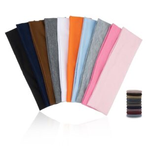 firrenty headbands for women 10pcs non-slip headbands,10 colors fashion headbands,soft cotton elastic headband,sweat absorbent headbands for women, hairbands for sports, gym, running,yoga, spa, makeup