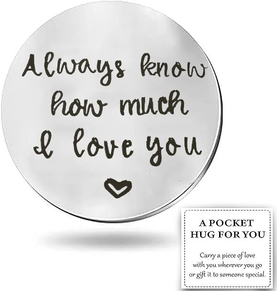 KUSIAPA Heartfelt Pewter Pocket Tokens,Memorial Pocket Token for Your Significant Other, Friends and Family (Always know how much I love you)