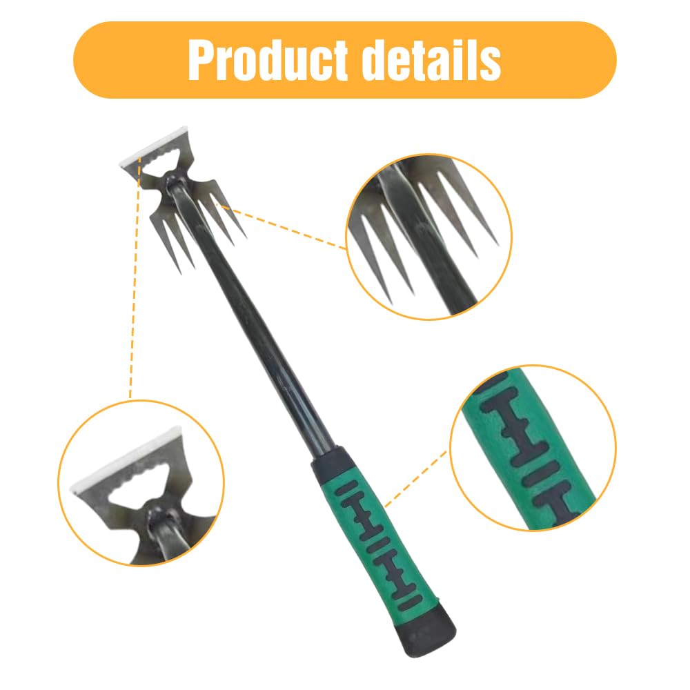 Gardening Hand Weeder Tools, 2024 New Weeding Artifact Uprooting Weeding Tool, Durable Manganese Steel Hand Weeder Tool, Manual Multifunctional Weeders Gardening Tools for Yard and Garden (5 Tines)