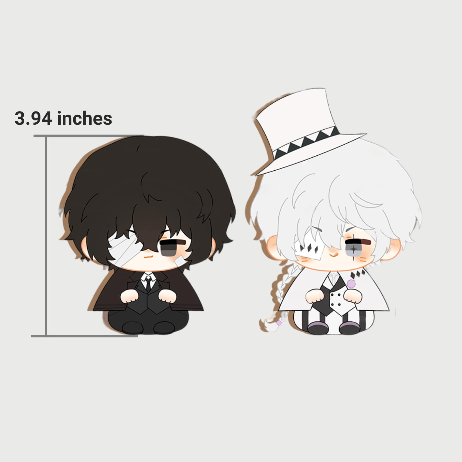 CALEMBOU Anime Plush Keychain for Backpack, 4" Cute Chibi Plush Figure Key Chain Anime Charms, Dazai Chuuya Gogol Plush for BSD Fans (Nikolai Gogol)