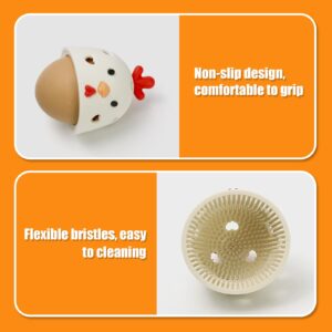 Shcsdr Egg Washer for Fresh Eggs Silicone Egg Brush Egg Scrubber Multipurpose Vegetable and Fruit Cleaning Tool Reusable Egg Cleaning Brush for Egg Cleaner (White 1Pack)