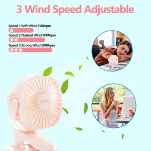 Handheld Fan, Portable Mini Fan in 5 Speeds Adjustable, Personal Fan Digital Display, USB Rechargable Small Fan with Base for Indoor Office Outdoor Home Travel (Blue)