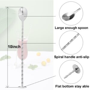 ZPUFAW 2Pcs Mixing Spoons 10-inch Cocktail Mixing Stirrers Bartender Kits Bar Tools Drink Stirrer Bar Spoons