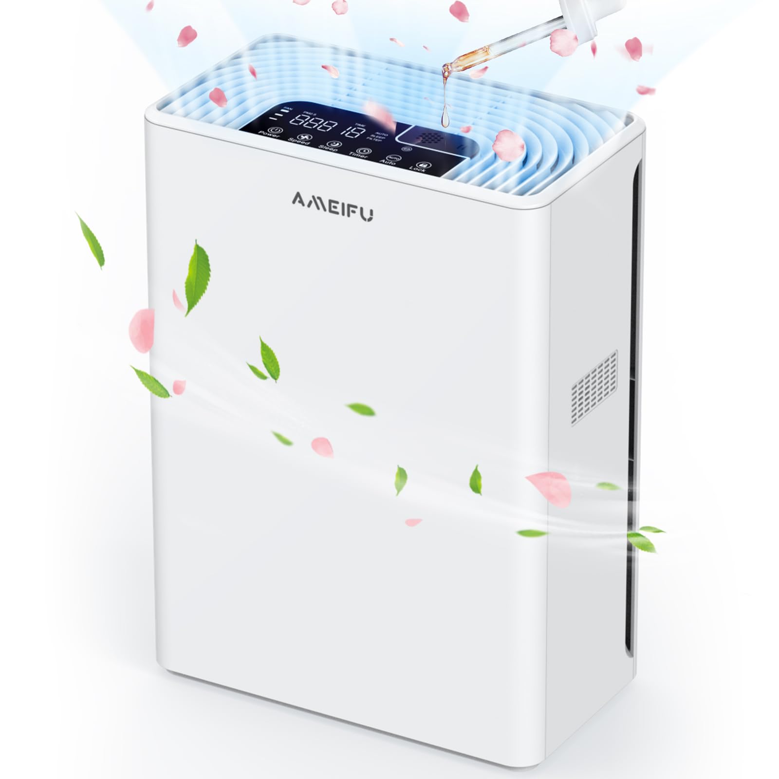 Air Purifiers for Home Large Room up to 1840sq.ft, 2024 Upgraded H13 True Hepa Air Purifiers for Home, Pets Hair, Dander, Smoke, Pollen, 3 Fan Speeds, Aromatherapy Function