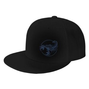 zklcrytr scorpion baseball cap snapback trucker hat for men women flat bill hats black