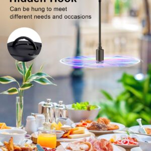 Edvision 4 Pack Food Fan for Table, 2000mAh USB Powered Rechargeable Food Fan, Portable Fan with Flexible Goose-Neck and Soft Blades, Quiet Table Food Spinner for BBQ, Picnic, Patio, Parties, Outdoor