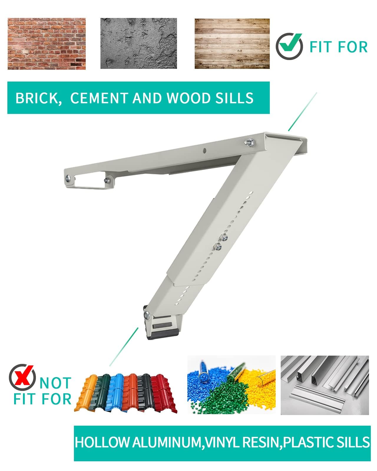 Air Conditioner Support Bracket,Heavy Duty Window AC Bracket,Support Up to 176lbs,Support 5,000 24,000 BTU Units