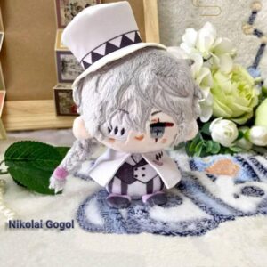 CALEMBOU Anime Plush Keychain for Backpack, 4" Cute Chibi Plush Figure Key Chain Anime Charms, Dazai Chuuya Gogol Plush for BSD Fans (Nikolai Gogol)