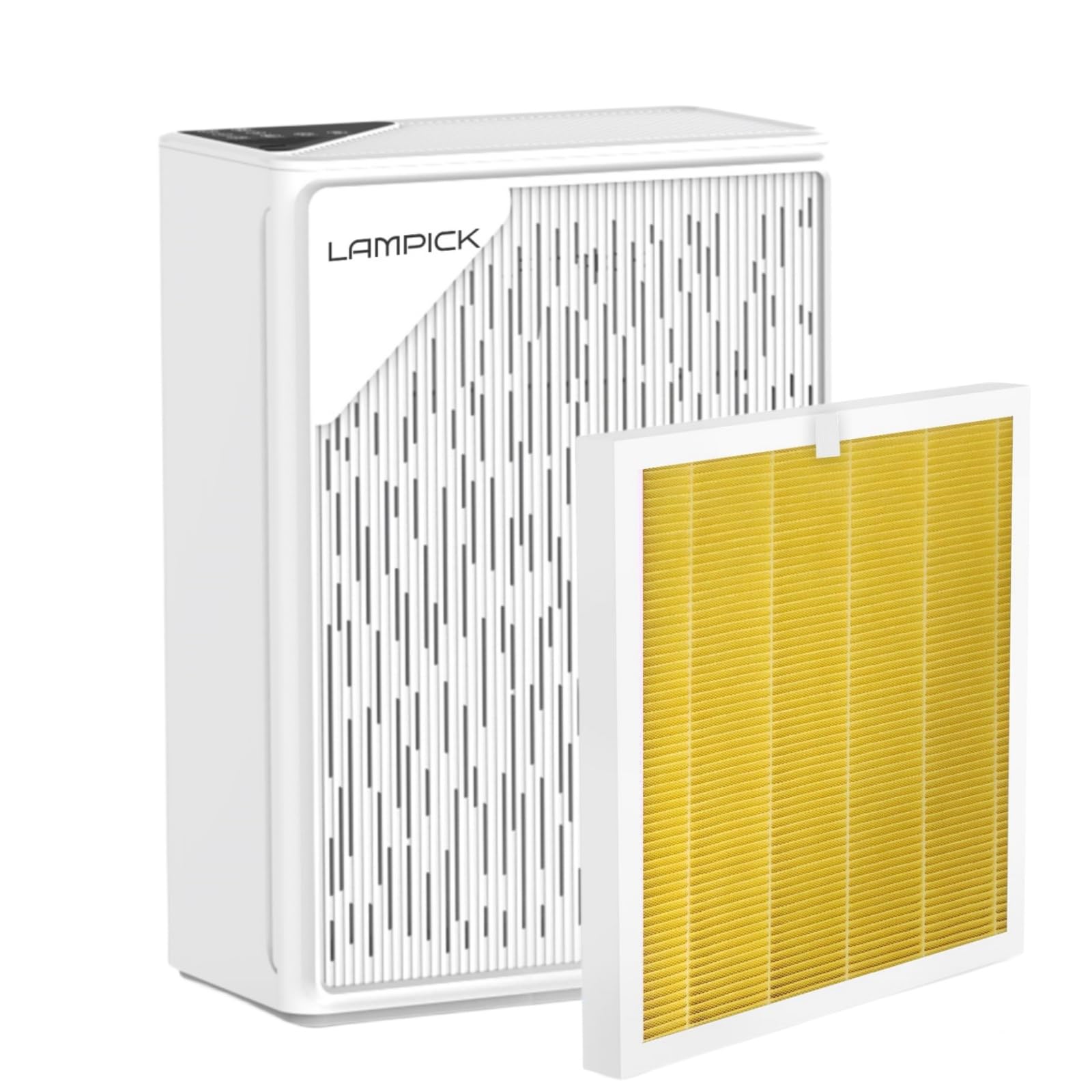 LAMPICK Air Purifier Filter, Pet Care Replacement Filter, 4-in-1 Filter H13 True HEPA Filter Air Filter Replacement, Air Filter Compatible Air Cleaner A6, 1 Pack, Yellow