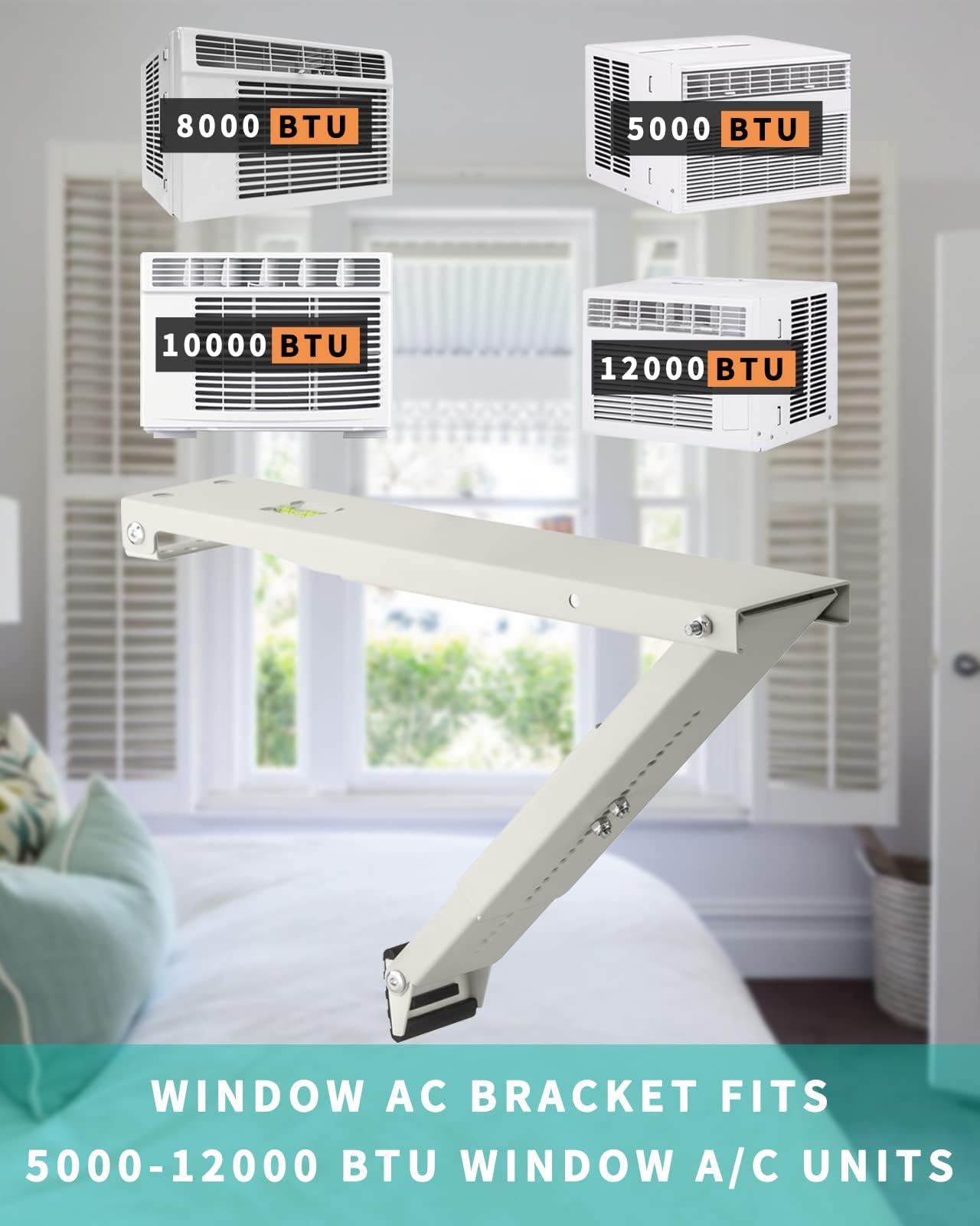 Air Conditioner Support Bracket,Heavy Duty Window AC Bracket,Support Up to 176lbs,Support 5,000 24,000 BTU Units