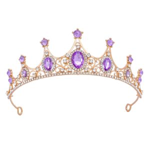 forseven crystal tiaras birthday crown for women wedding rhinestones princess party headbands hair accessories for women and girls