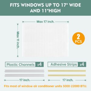 Window Air Conditioner,Side Insulated Foam Panel, Summer/Winter Heat and Draft Insulating,Two-Piece Panels Window Seal,with 4 Pressure Strips 02 (WHITE)