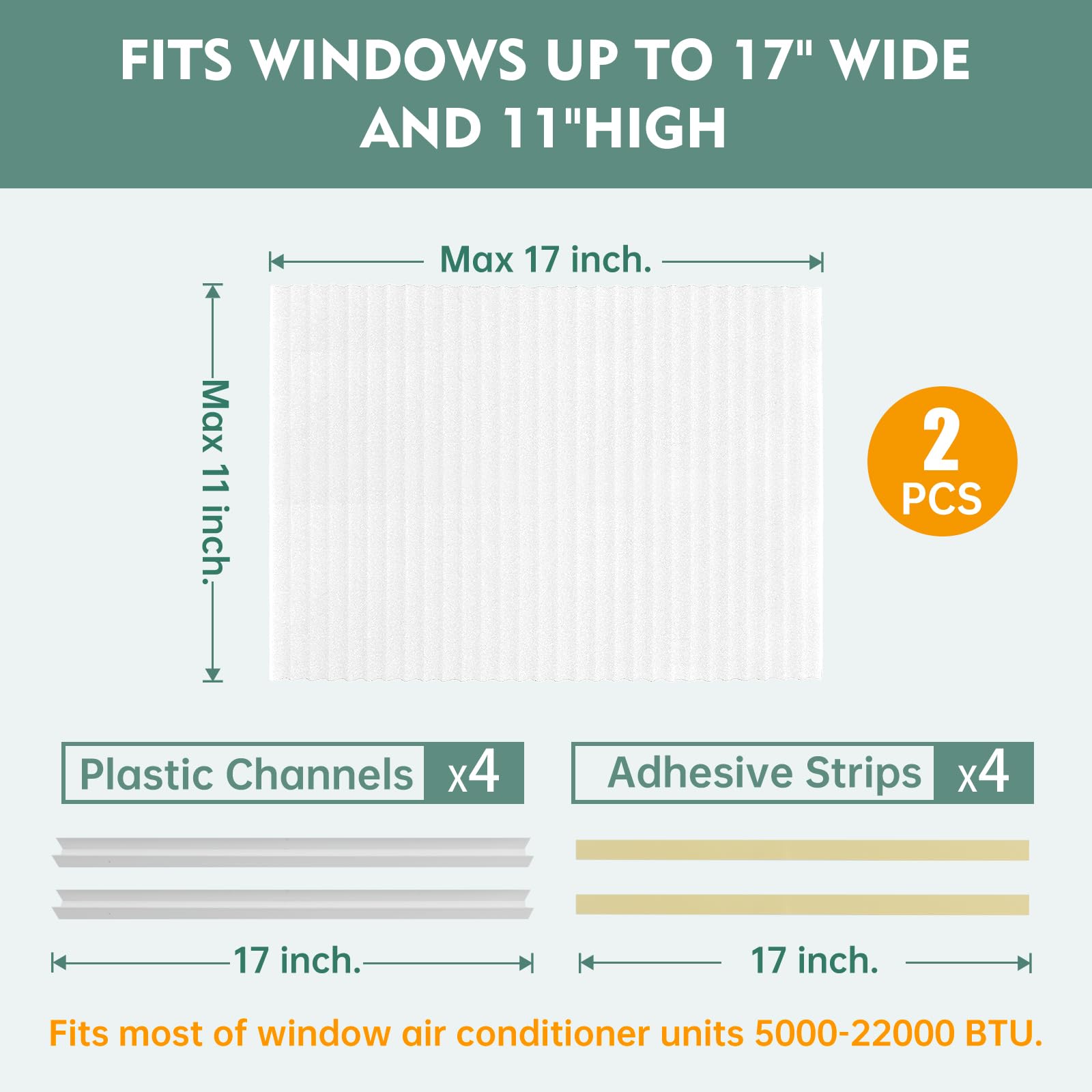 Window Air Conditioner,Side Insulated Foam Panel, Summer/Winter Heat and Draft Insulating,Two-Piece Panels Window Seal,with 4 Pressure Strips 02 (WHITE)