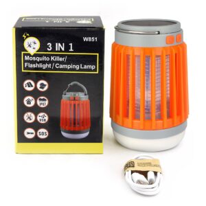 fuzebug rechargeable bug zapper outdoor and indoor buzzbug mosquito zapper buzzbug mosquito light cordless bug zapper mini bug zapper bulb solar flashlight camping bug zapper led light (orange)