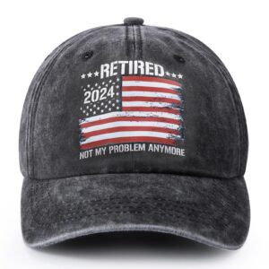 lamceplu retirement gifts for men, retirement hats 2024, retirement party decorations, adjustable cotton printed baseball cap (us, alpha, one size, large, standard, grey)