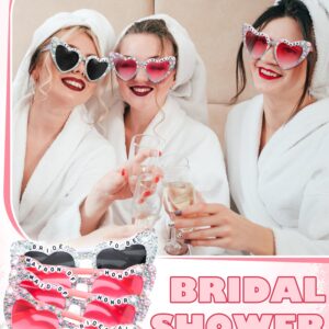 Mootycapa 6 Pcs Bride Sunglasses Bachelorette Sunglasses Party Favors for Bridesmaids for Wedding Party Bride to Be Gifts(White, Pink, Bridesmaid)