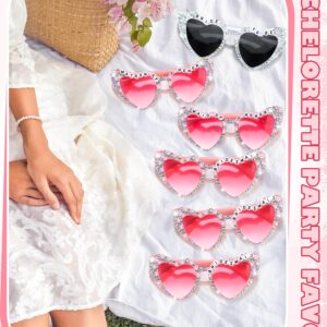 Mootycapa 6 Pcs Bride Sunglasses Bachelorette Sunglasses Party Favors for Bridesmaids for Wedding Party Bride to Be Gifts(White, Pink, Bridesmaid)