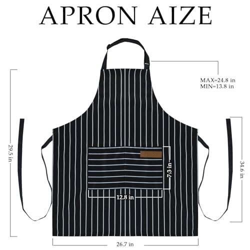 Taidven 2 Pack Apron - Unisex, Adjustable Bib Kitchen Apron, Cooking Apron, Aprons for Women with Pockets, Chef Aprons for Men