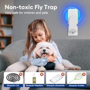 DFAGIE Fly Trap Indoor(1 Device + 5 Glue Cards), Plug-in Flying Insect Trap for Mosquito, Flies, Fruit Flies, Moths, Gnats, Gnat Trap for House Indoor, White