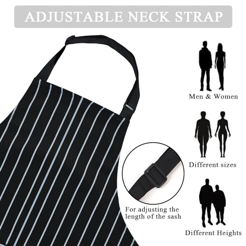 Taidven 2 Pack Apron - Unisex, Adjustable Bib Kitchen Apron, Cooking Apron, Aprons for Women with Pockets, Chef Aprons for Men