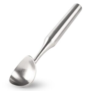 oyv stainless steel ice cream scoop, ergonomically designed handle for comfort, heavy duty ice cream scooper, one-piece design ice cream scoops, dishwasher safe.