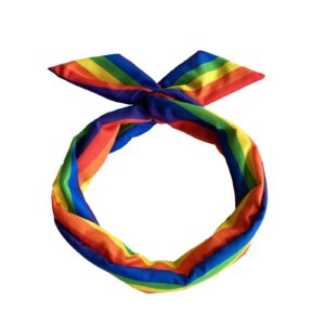 HANSAMU 2 Pcs Pride Rainbow Adjustable Headbands Scarf, LGBT Rainbow Hair Band for Girl Women Pride Festivals Parades Raves Hair Decoration Accessories