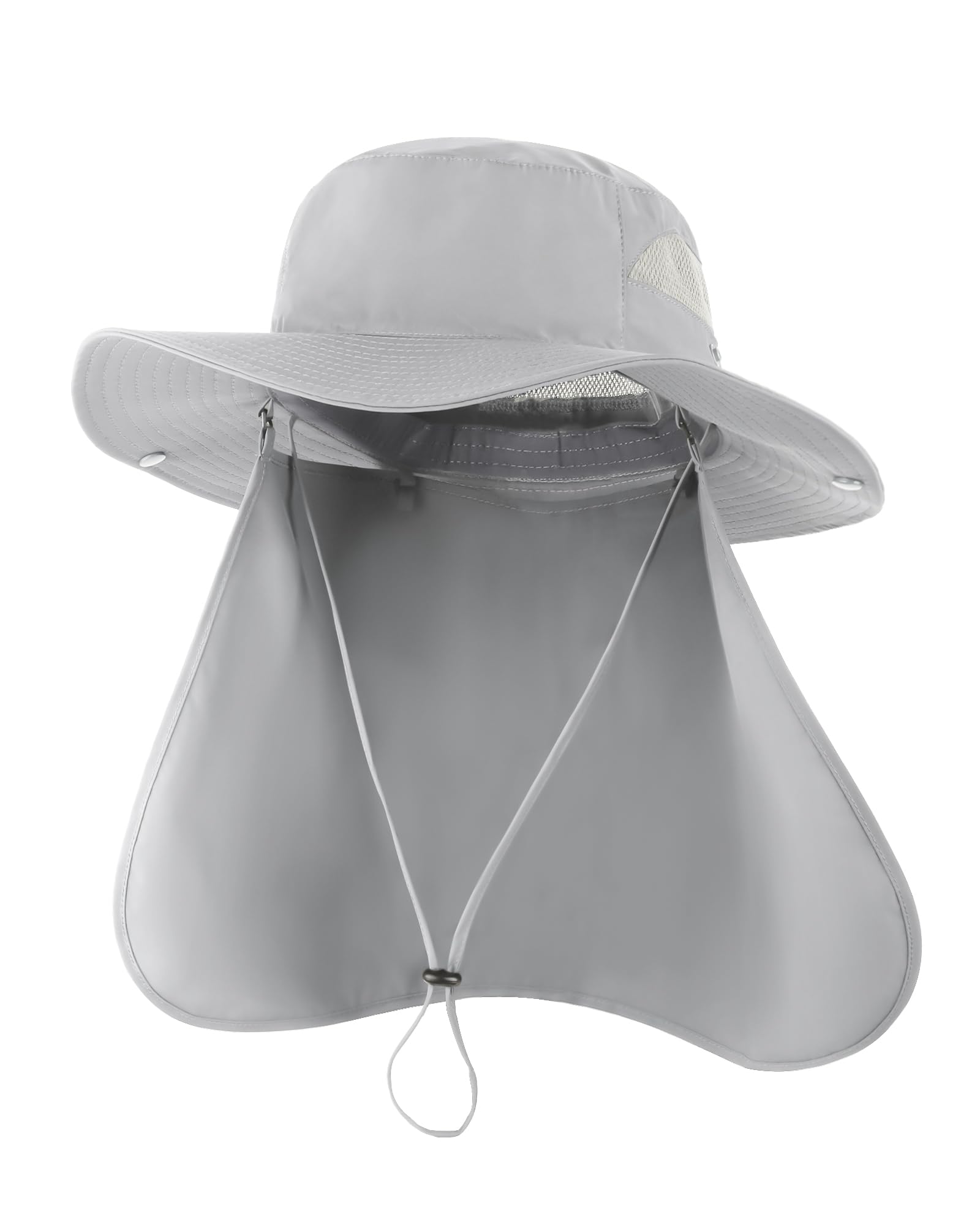 Zylioo Oversized 62-65cm UV Sun Hats with Flaps,Big Size Boonie Hat with Drape Beach Hats with Neck Protection Flap