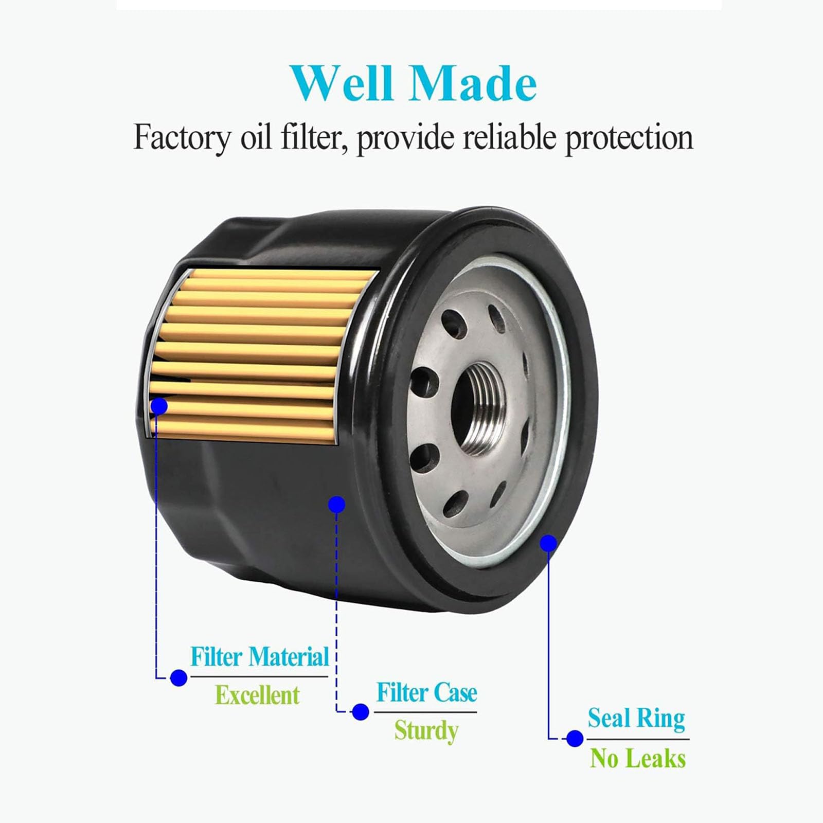 Drblawi Compatible with 4 Pack Professional 12 050 01-S Oil Filter Fits for Kohler Engine Lawn Mower Troy Bilt Bronco 12 050 01 1205001-S 12 050 01-S1 YTH20K46 KT715 SV470-SV620 Lawn Mower Oil Filter