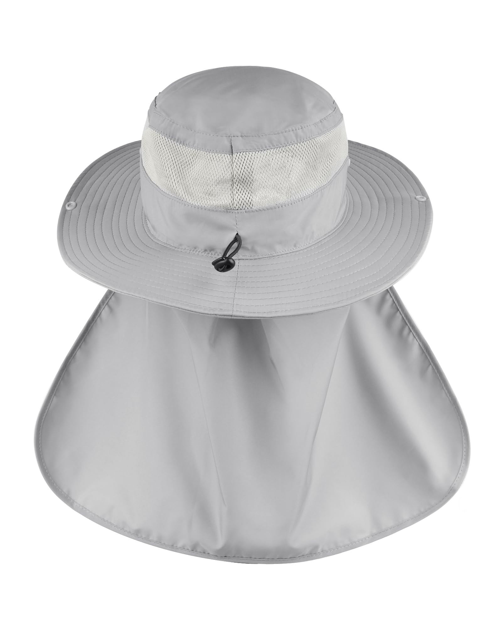 Zylioo Oversized 62-65cm UV Sun Hats with Flaps,Big Size Boonie Hat with Drape Beach Hats with Neck Protection Flap