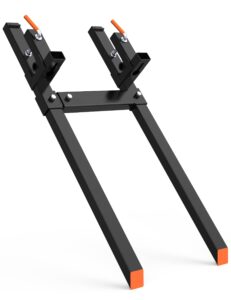 gaomon 60" clamp-on pallet forks with adjustable stabilizer bar, 2000 lbs capacity for loader bucket