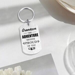 Alotozo Graduation Gifts for Grandson 2024 - Grandson Graduation Keychain - PHD College High School Graduate Party Favor Decorations