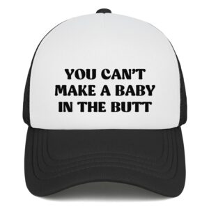 sxmluedn funny trucker hat you can't make a baby in the butt gag gifts snapback hat drinking joke baseball cap for men women