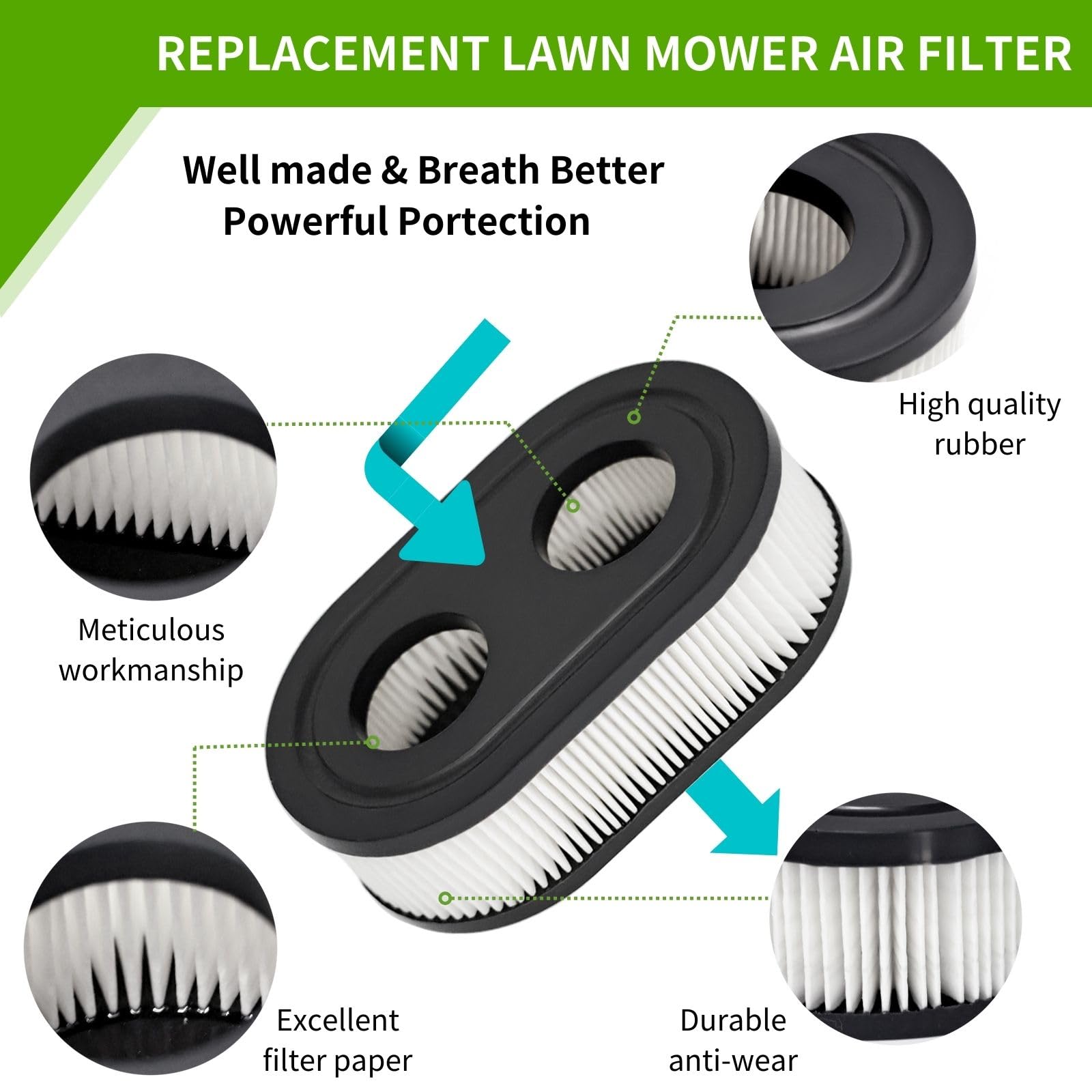 Foserove 594106 595658 Air Cleaner Cover with 798452 593260 Air Filter Compatible with BS Models 093J02 092J0B & 09P700, 103M02, 104M02 & 104M05