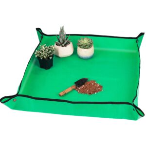 herda 26.8" x 26.8" repotting mat for potting soil indoor plant and dirt control,portable potting soil foldable succulent potting mat soil change mat table top indoor plant soil potting table mat