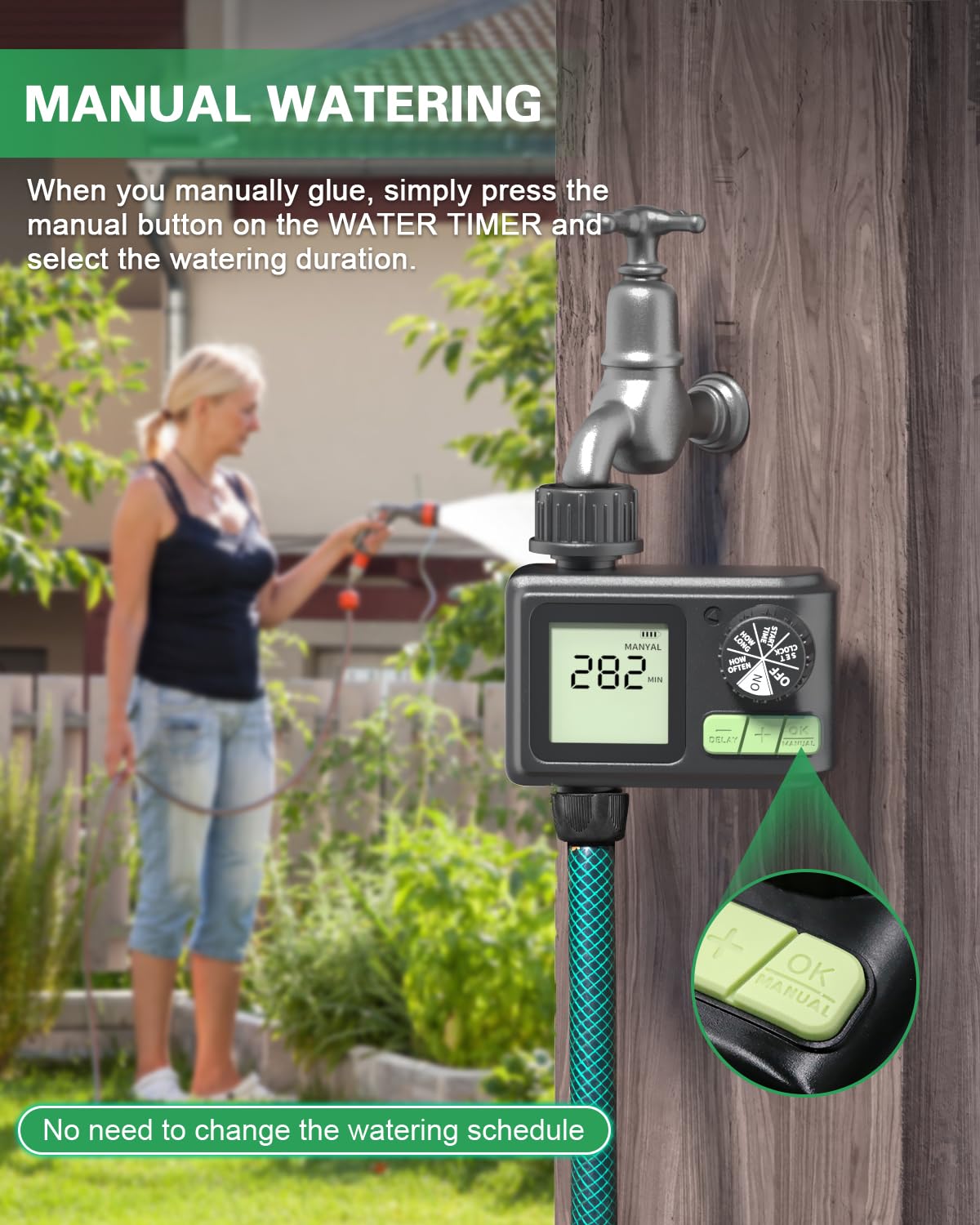 Lingusta Water Timer for Garden Hose - Programmable Sprinkler Timer, Hose Feature Timer with Manual/Automatic Watering System, Irrigation System for Garden