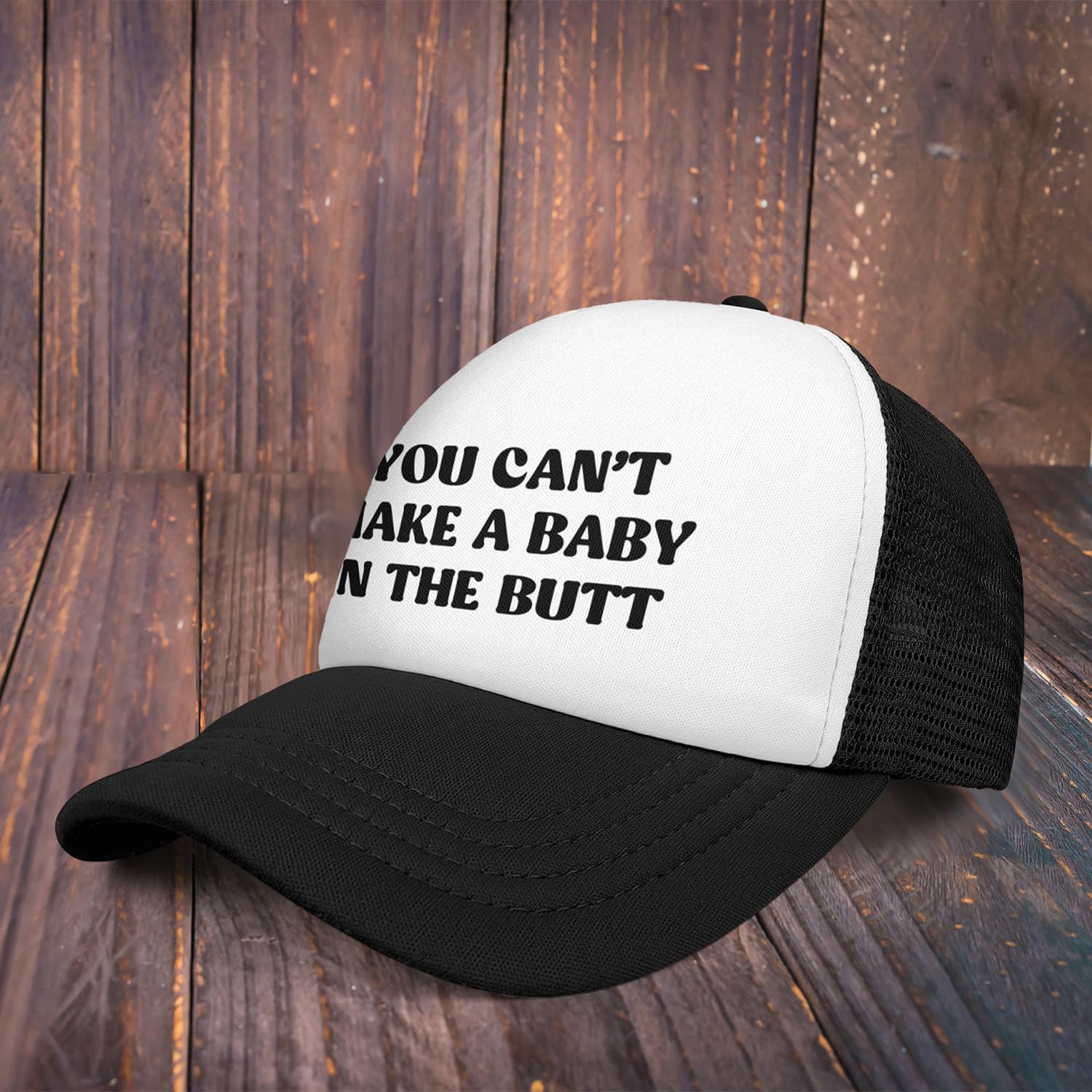 sxmluedn Funny Trucker Hat You Can't Make a Baby in The Butt Gag Gifts Snapback Hat Drinking Joke Baseball Cap for Men Women