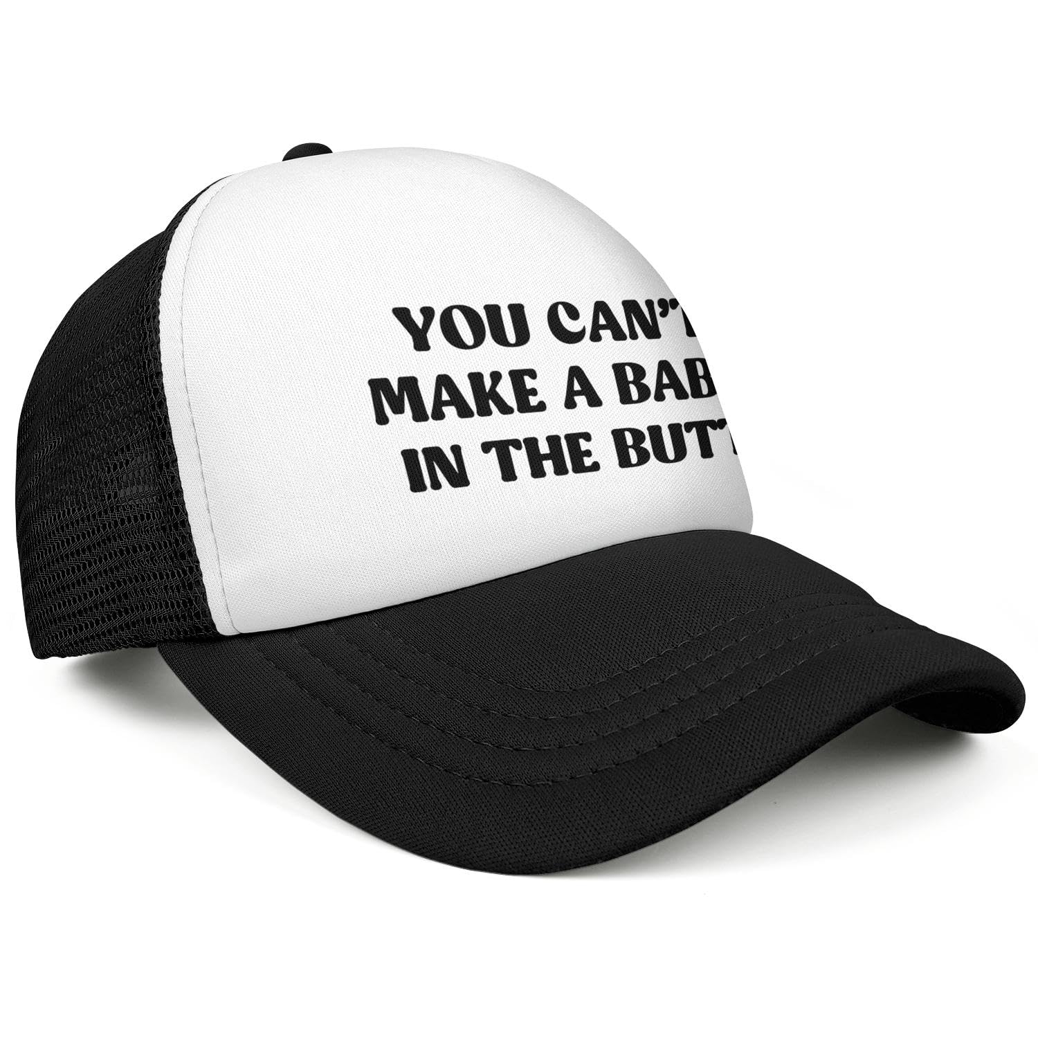 sxmluedn Funny Trucker Hat You Can't Make a Baby in The Butt Gag Gifts Snapback Hat Drinking Joke Baseball Cap for Men Women