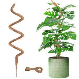 moss pole, 48 inch bendable monstera plant support, moss poles for climbing plants accessories indoor, coir plant pole sticks support stakes for potted plants, pothos, philodendron, plantpolex