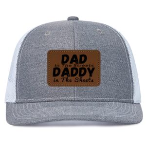 dad in the street daddy in the sheets hat daddy mesh trucker hat leather patch baseball cap golf hat