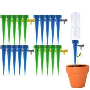 czs 20 pack self watering spikes for plant, self watering planter insert, plant watering spikes with adjustable control valve switch, plant watering devices for indoor outdoor potted plants