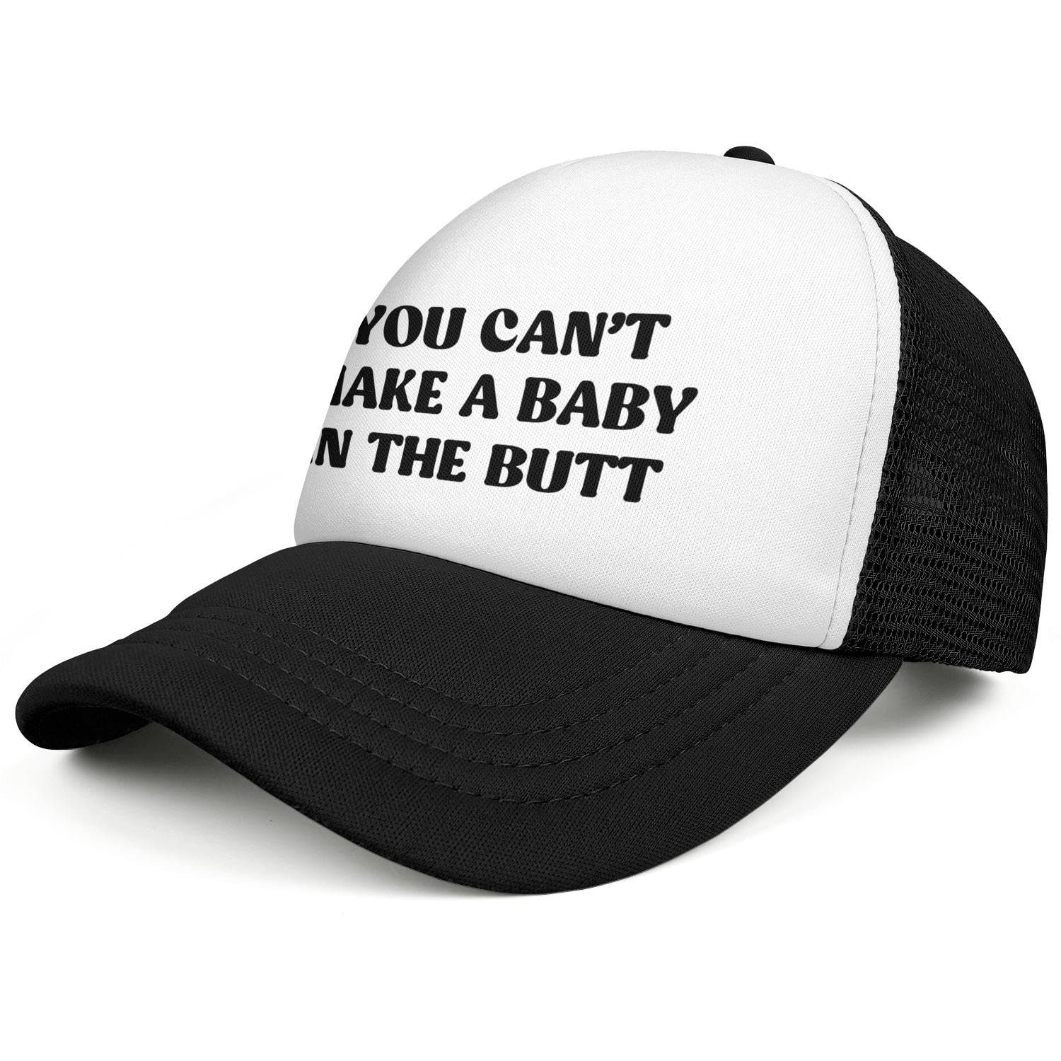 sxmluedn Funny Trucker Hat You Can't Make a Baby in The Butt Gag Gifts Snapback Hat Drinking Joke Baseball Cap for Men Women