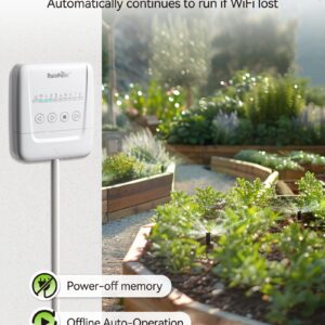 RAINPOINT 8 Zone Smart Sprinkler Controller - Local Weather Intelligence WiFi Sprinkler System Controller, Easy Install APP Control Irrigation System, Sprinkler Timer for Garden Yard