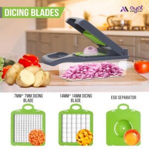 Vegetable Chopper Container Onion Slicer | 16 in 1 Multi Functional Food Chopper with Container BPA Free Material & Dishwasher Safe Veggie Chopper Vegetable Cutter