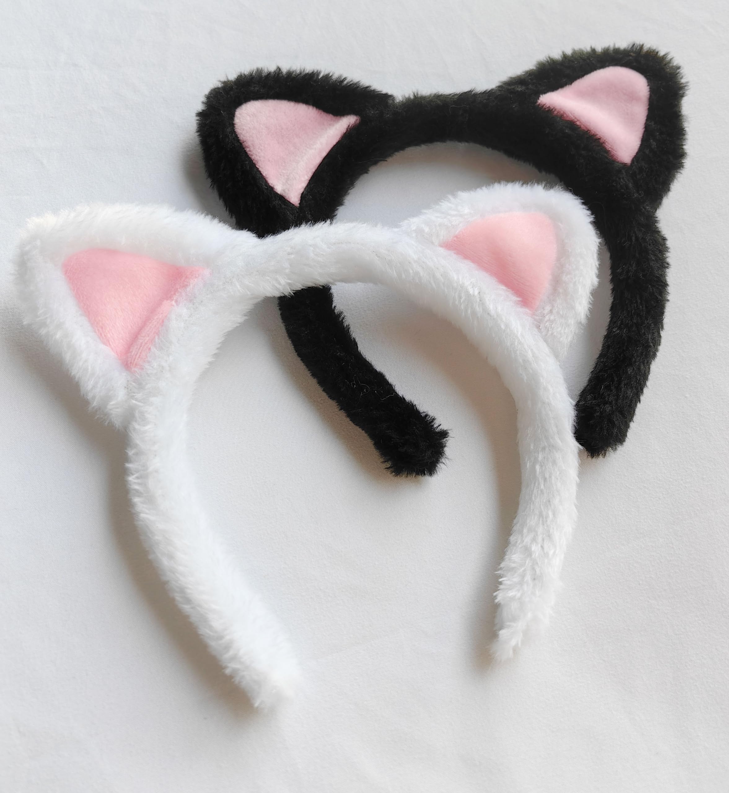 ajdvart Cat Ears Headband, 2Pcs, Soft Cat Ears Hairband for Skincare, Makeup, Yoga, and Cosplay, Adult's or Children's Photo Prop