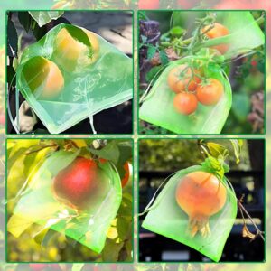 50 Pcs Fruit Protection Bags 6''x8'' Fruit Net Bags with Drawstring Fruit Bags for Fruit, Fruit Protection Bags Vegetable Fruit Net Fruit Cover Mesh Bag for Protecting Fruits(Fruit Green,6 x 8 Inch)