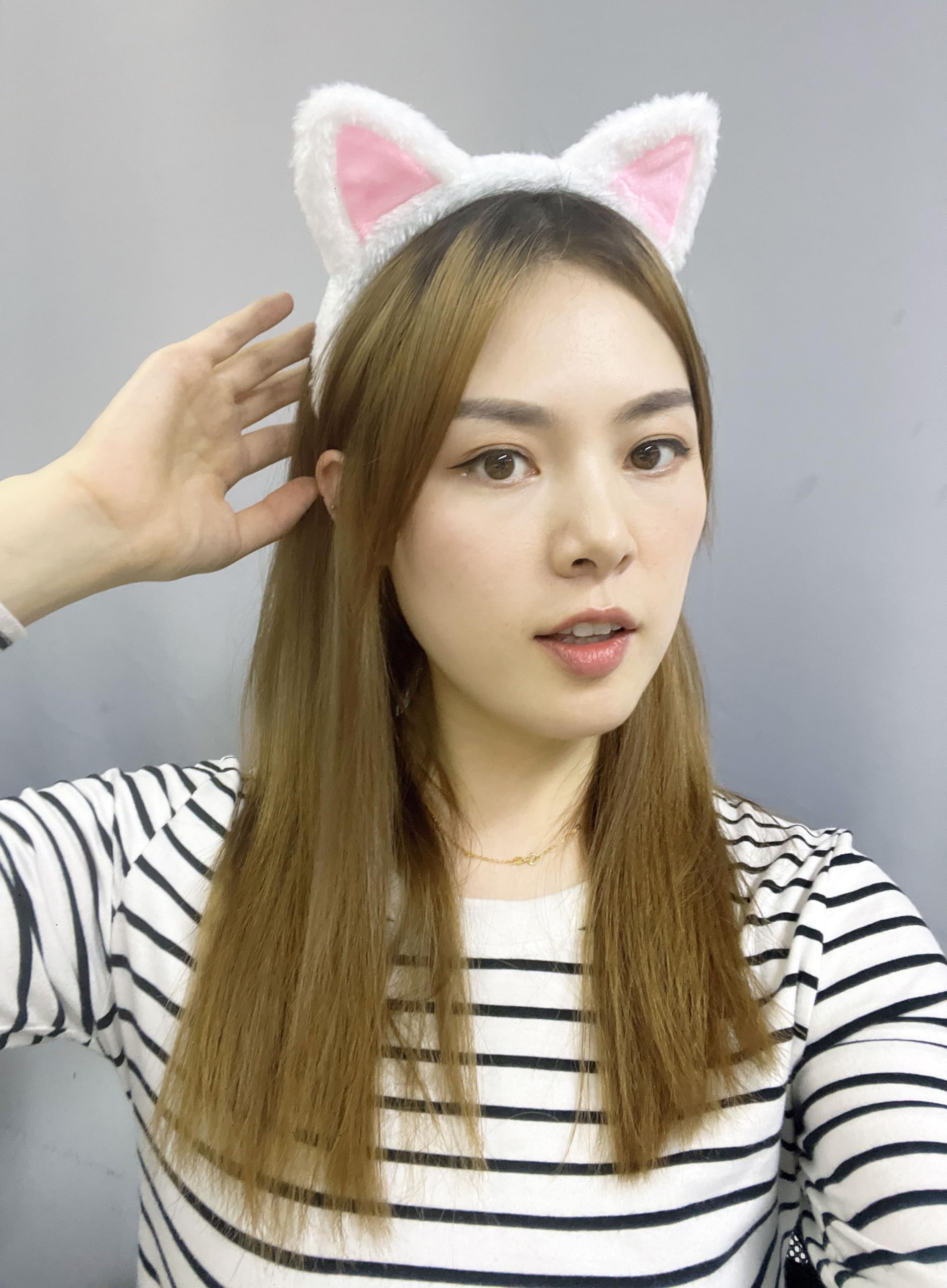 ajdvart Cat Ears Headband, 2Pcs, Soft Cat Ears Hairband for Skincare, Makeup, Yoga, and Cosplay, Adult's or Children's Photo Prop