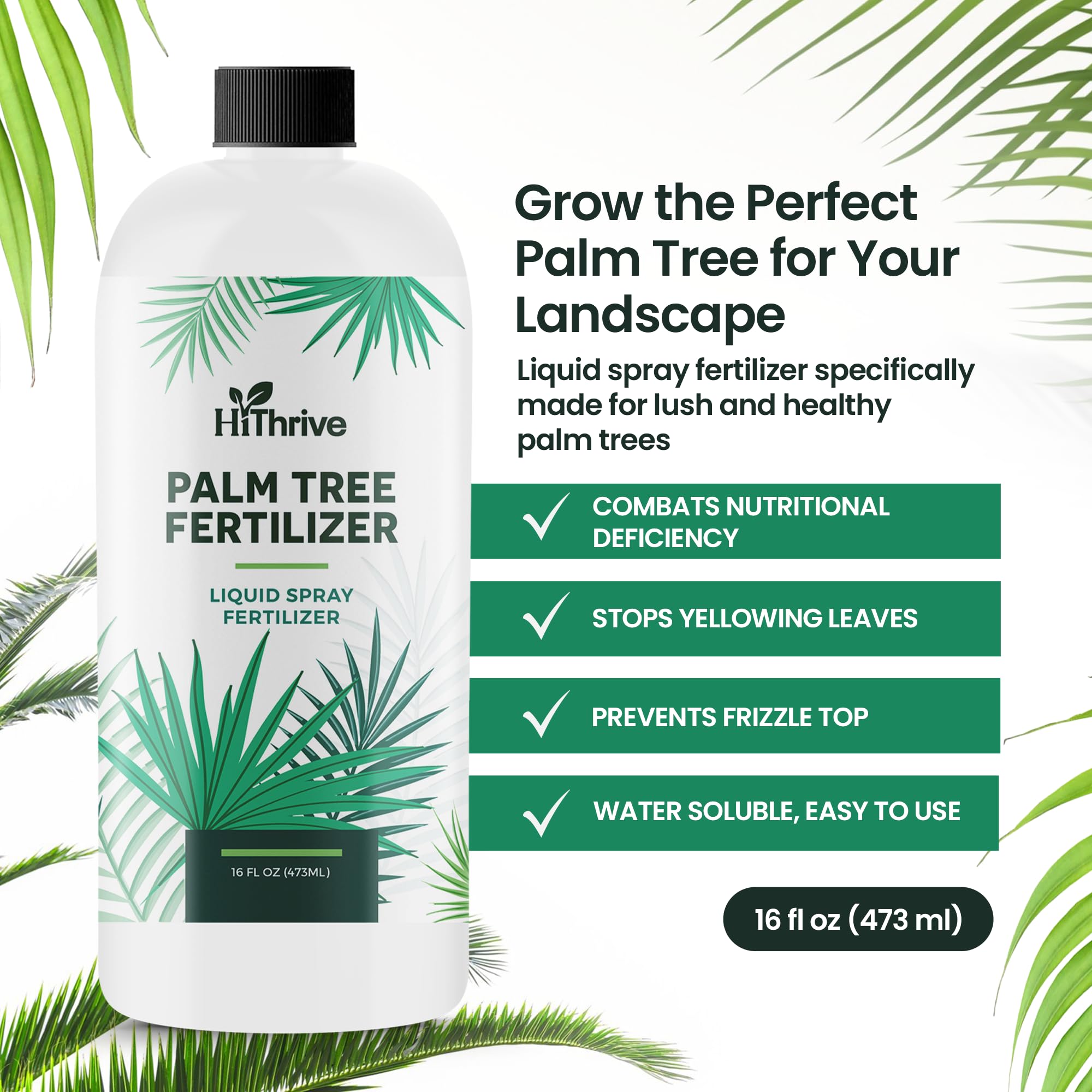 16oz Palm Tree Fertilizer, Premium Plant Food - Palm Fertilizer for Lush Growth of Palm Trees, Rich in Plant Nutrients Plant Fertilizer, Easy Plant Care Liquid Fertilizer - Water Soluble Fertilizer