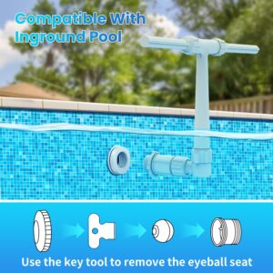 AquaJoyer Pool Fountain for Above and In-Ground Pools, Dual Spray Waterfall Sprinkler Fountain, Above Ground Pool Accessories, Adjustable Waterfall Cooling and Relaxation (Gray)